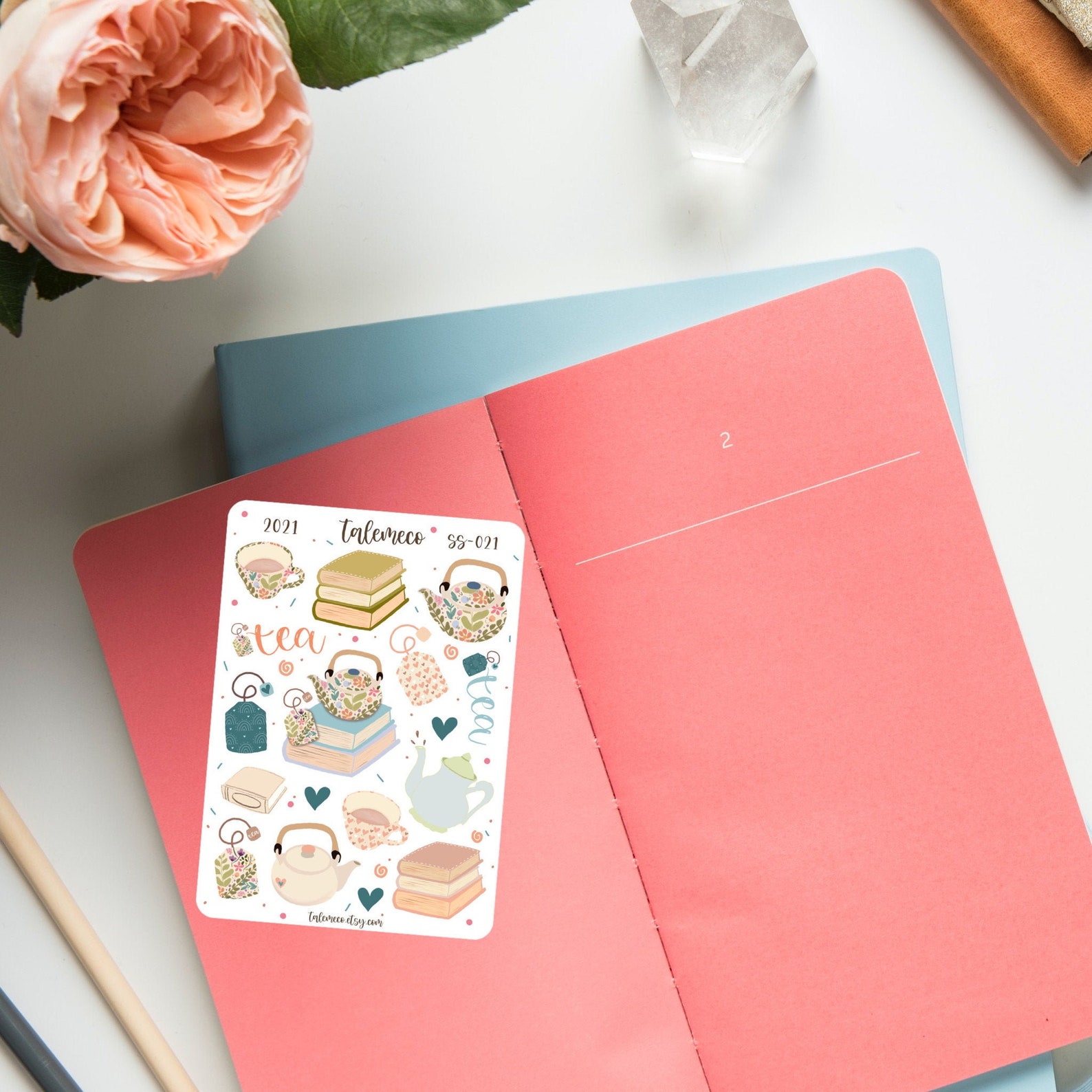 Tea Stickers Tea Time Tea Bag Sticker Tea and Books Book - Etsy