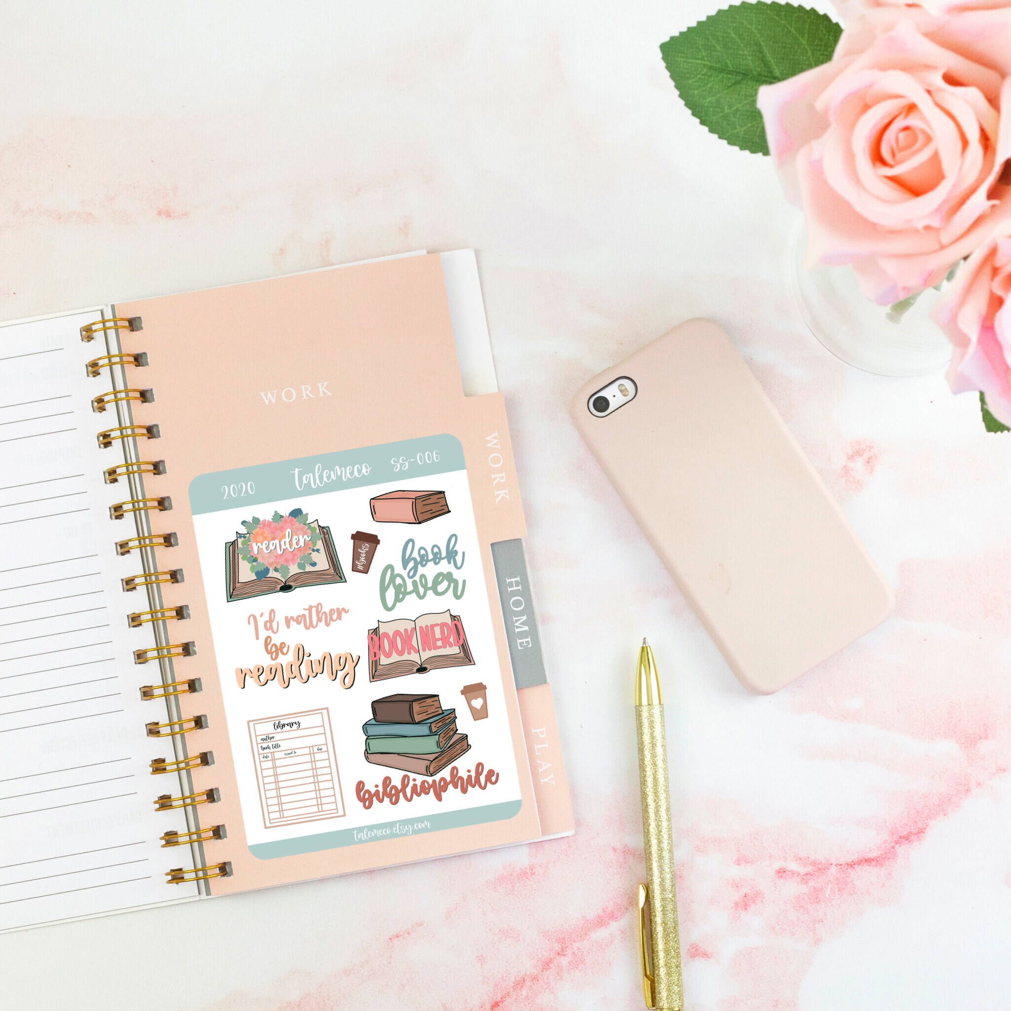 Bookstagram Book Lover Sticker Gratitude Journal Bookish | Etsy