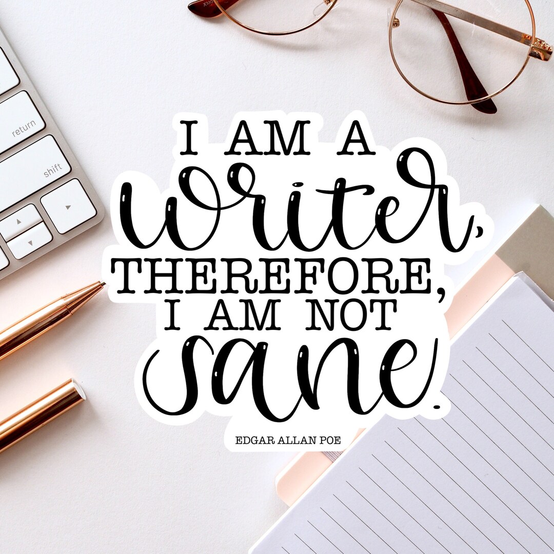 Edgar Allan Poe Sticker, Gothic Stickers, Writer Stickers, Nanowrimo ...