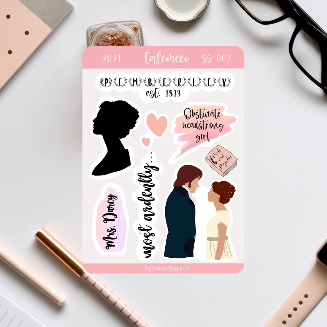 Pride and Prejudice Stickers, Jane Austen Stickers, Obstinate ...