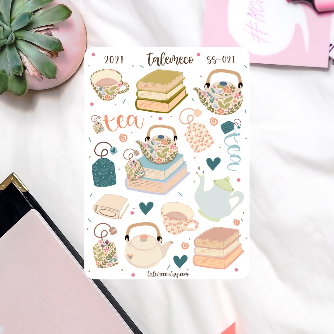 Tea Stickers, Tea Time, Tea Bag Sticker, Tea and Books, Book Stickers ...