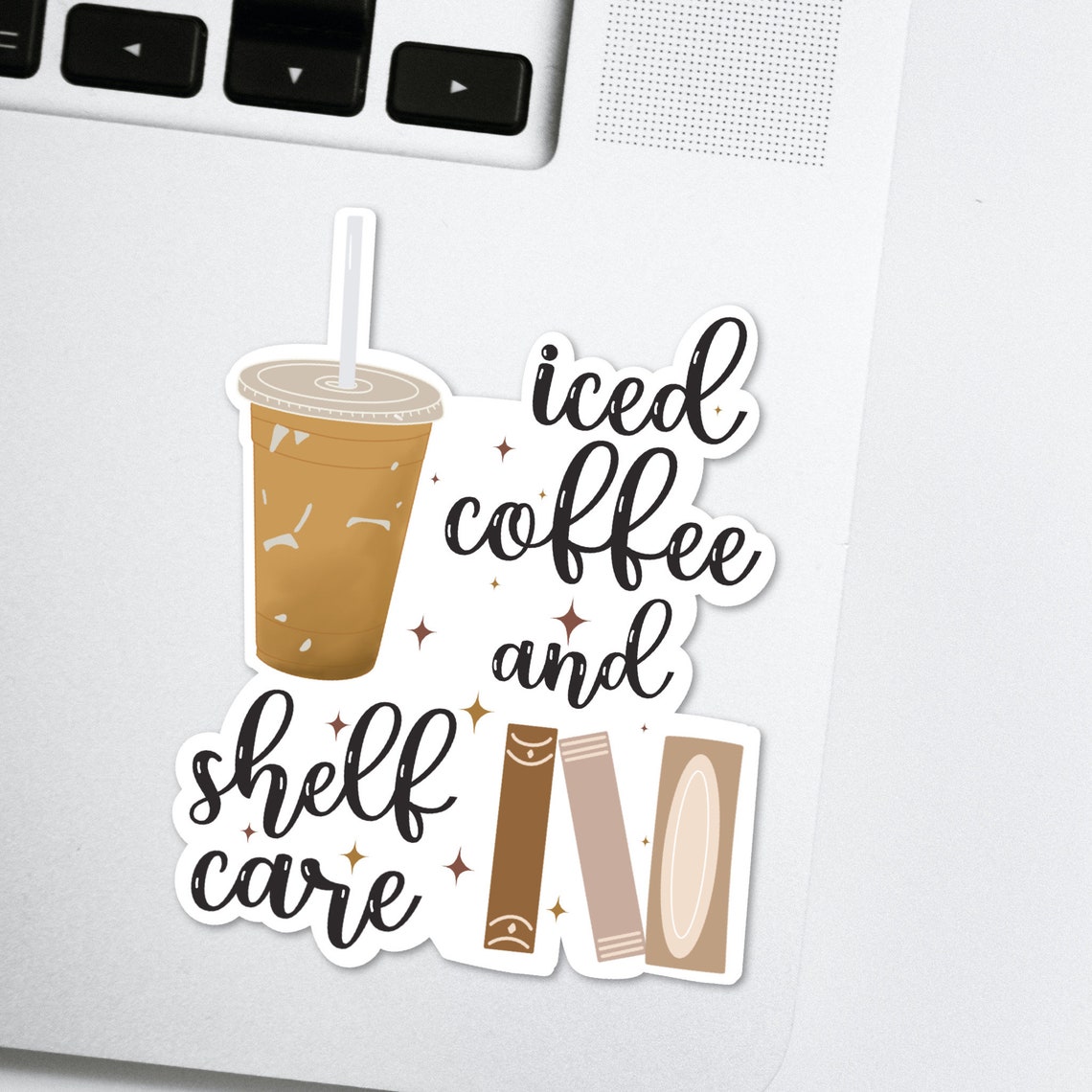 Iced Coffee and Shelf Care Sticker Bookish Sticker Book - Etsy