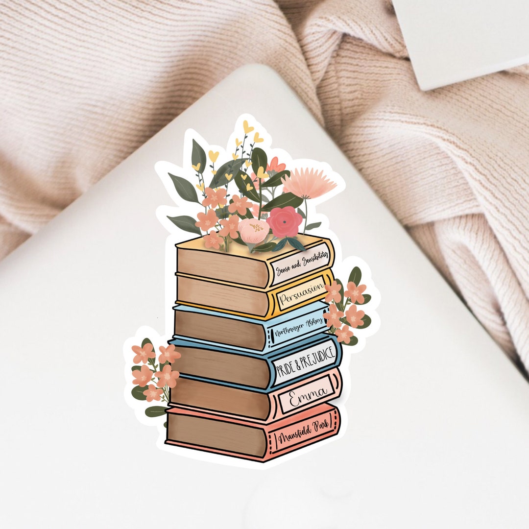 Jane Austen Sticker, Pride and Prejudice Sticker, Jane Austen, Book ...