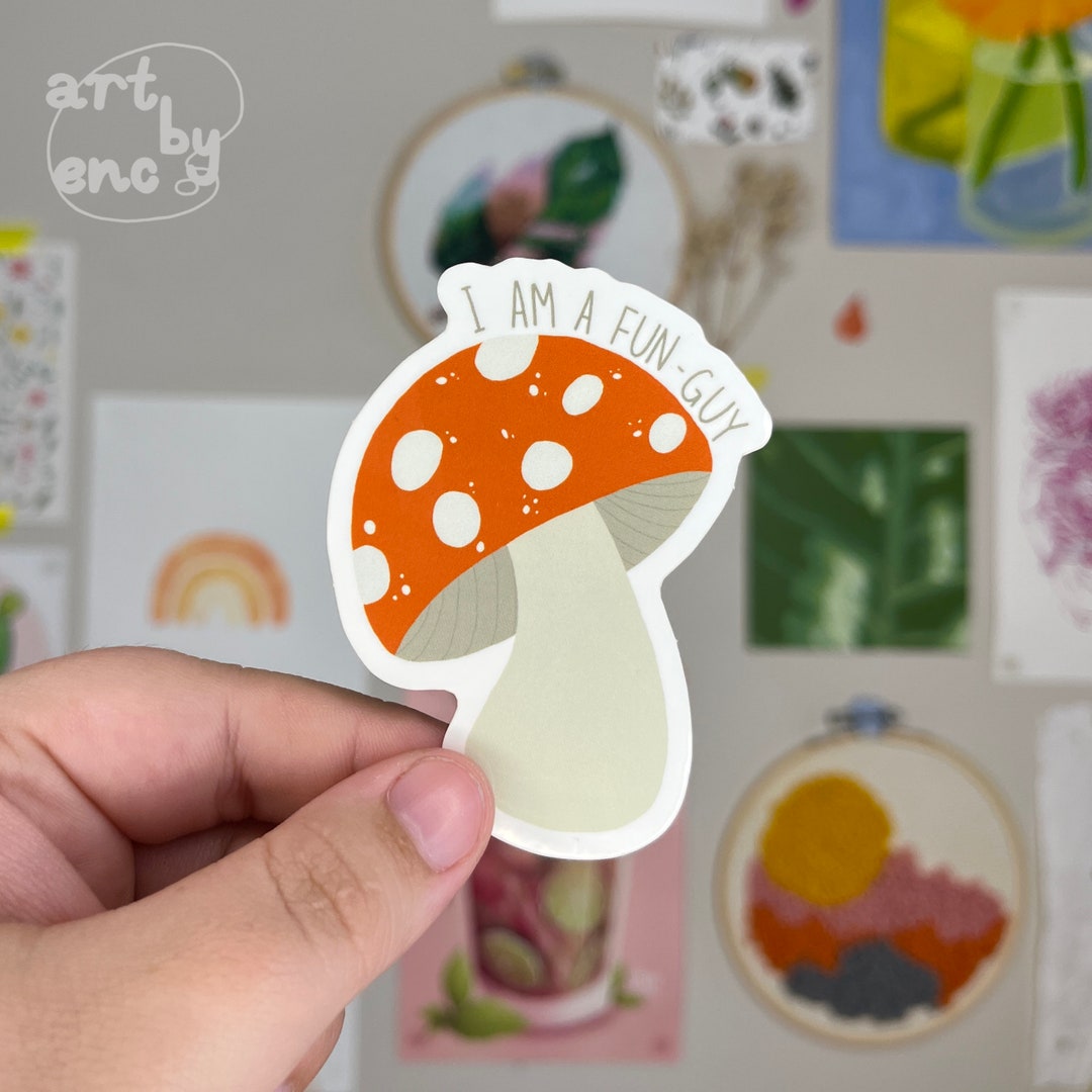 Fun-guy Mushroom Pun Vinyl Sticker 2.1x2.9" - Etsy