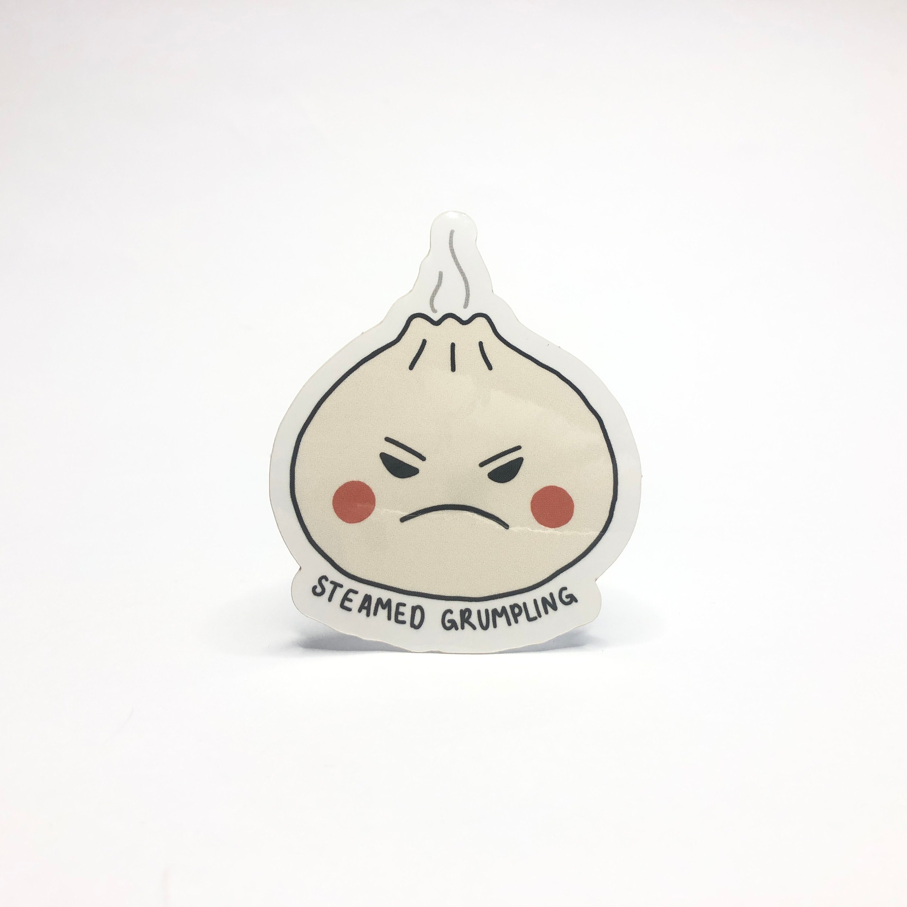 Steamed Grumpling Dumpling Pun Vinyl Sticker 2.4x3 | Etsy