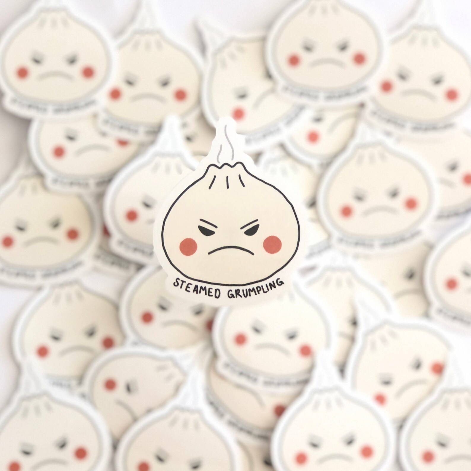 Steamed Grumpling Dumpling Pun Vinyl Sticker 2.4x3 | Etsy