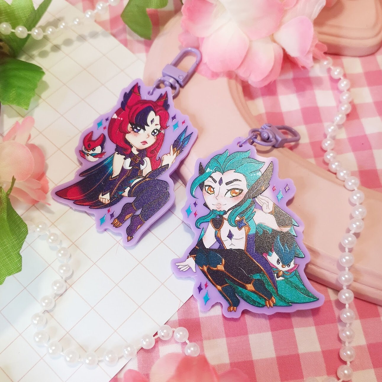 Xayah and Rakan, Nami Keychain - Etsy