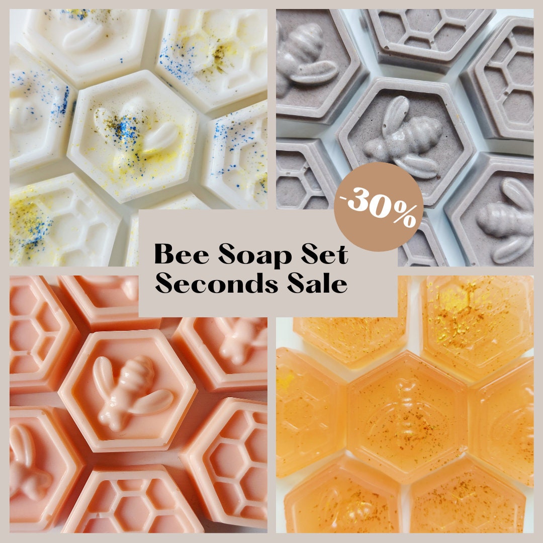 Bee Soap Set SECONDS SALE Set of 4 Bee Soaps Hand and Body Soap Scented ...