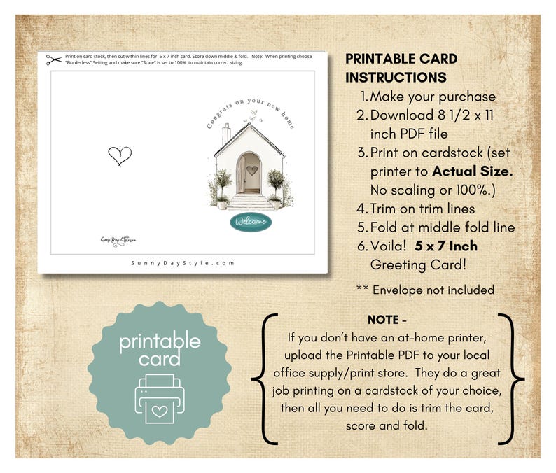 Realtor Closing Gift Card Printable | Congratulations on Your New Home ...