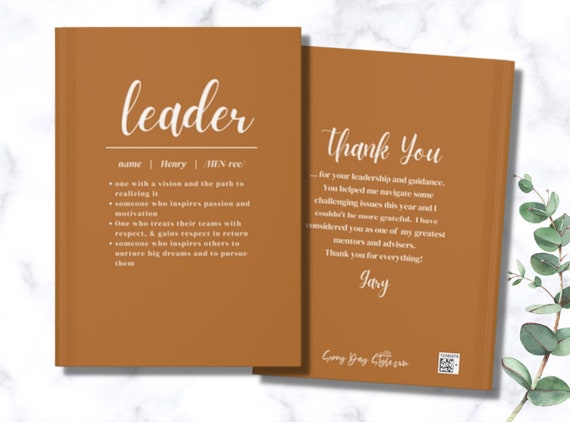 Great Leader Definition Custom Notebook Thank You Mentor - Etsy