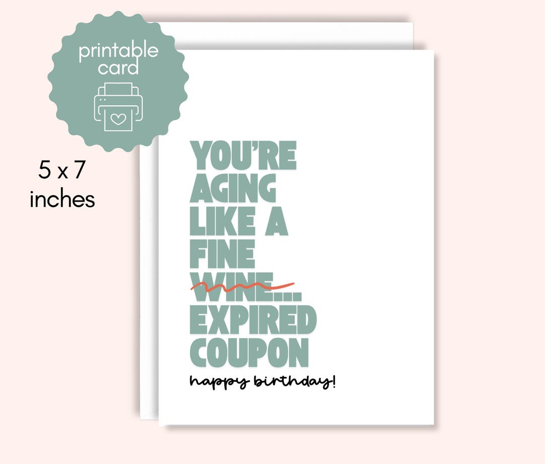 Funny Birthday Card, Sarcastic Bday Card, Snarky Greeting Card, Digital ...