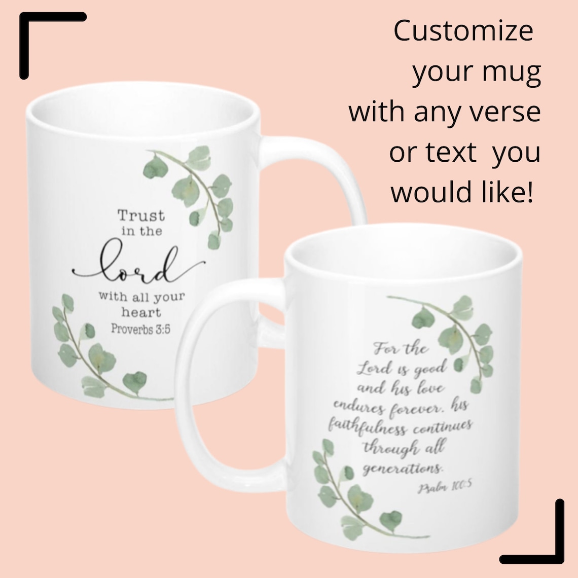 Custom Scripture Mug Religious Mug Bible Verse Mug | Etsy