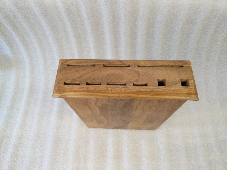 Custom Knife Block, Built-in Wood Knife Block, Walnut Knife Holder ...