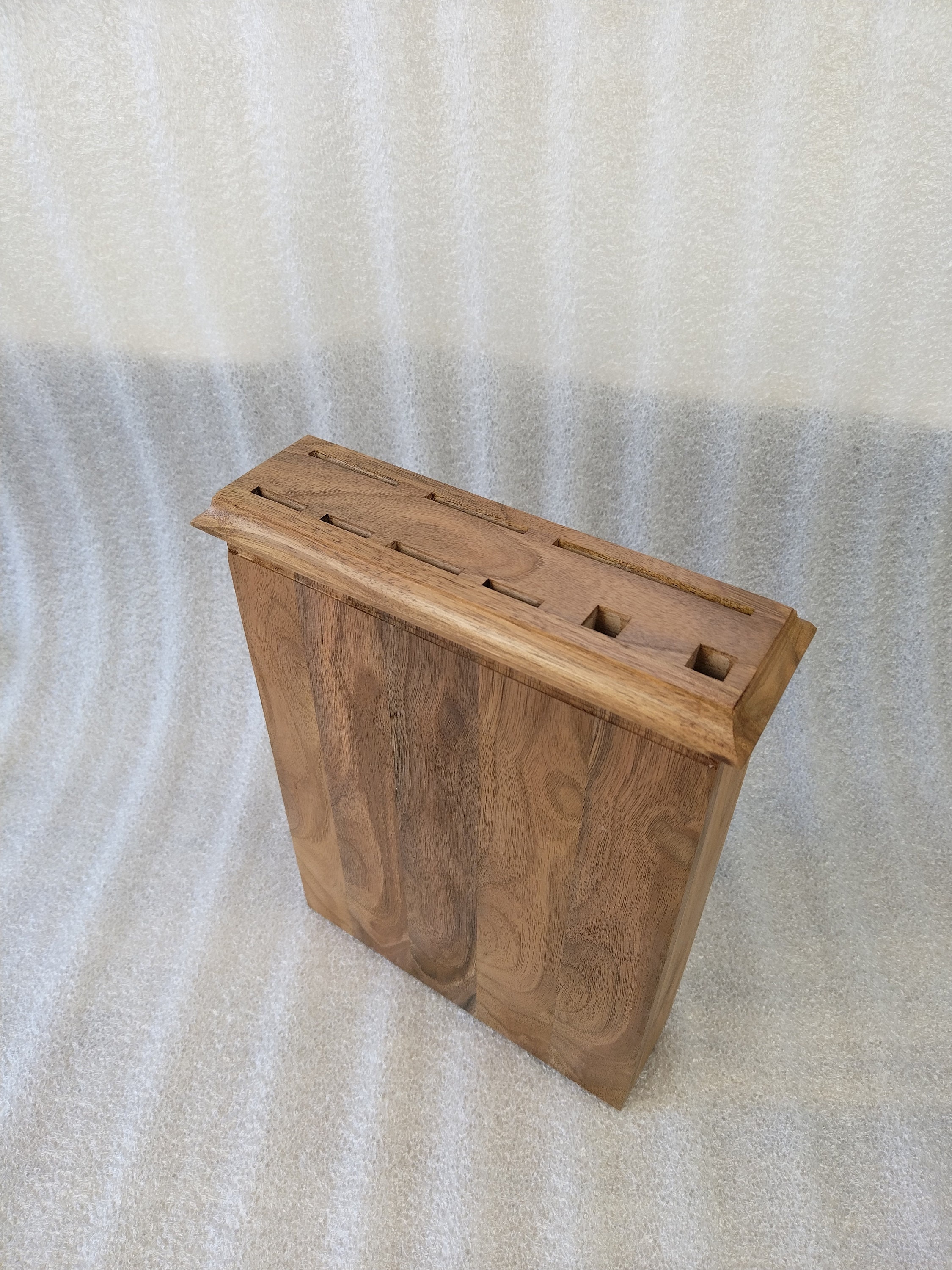 Custom Knife Block, Built-in Wood Knife Block, Walnut Knife Holder ...