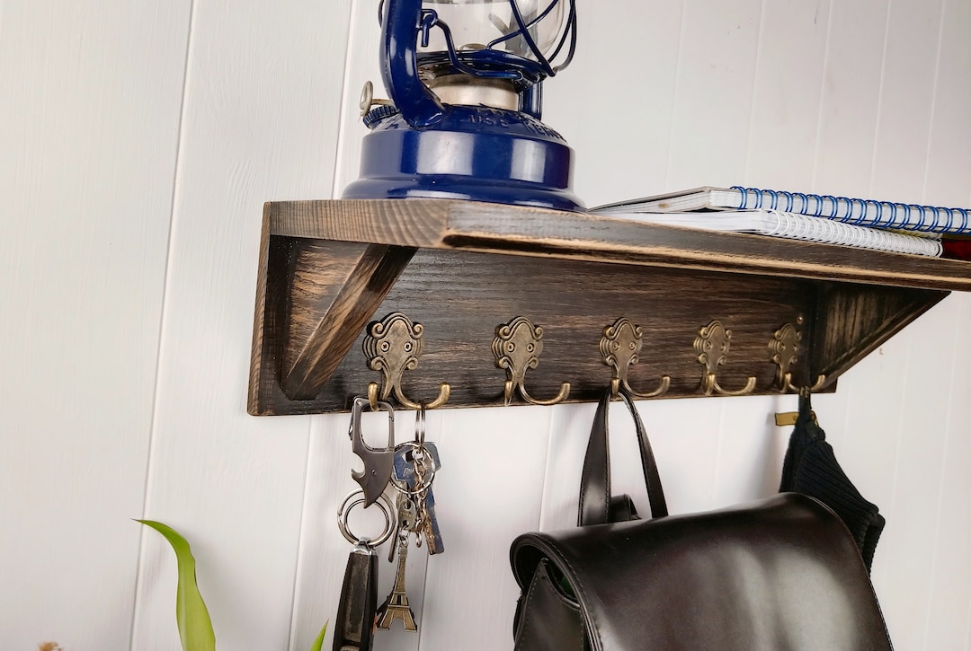 Coat Rack, Entryway Organizer, Wall Coat Rack, Towel Rack, Shelf With ...