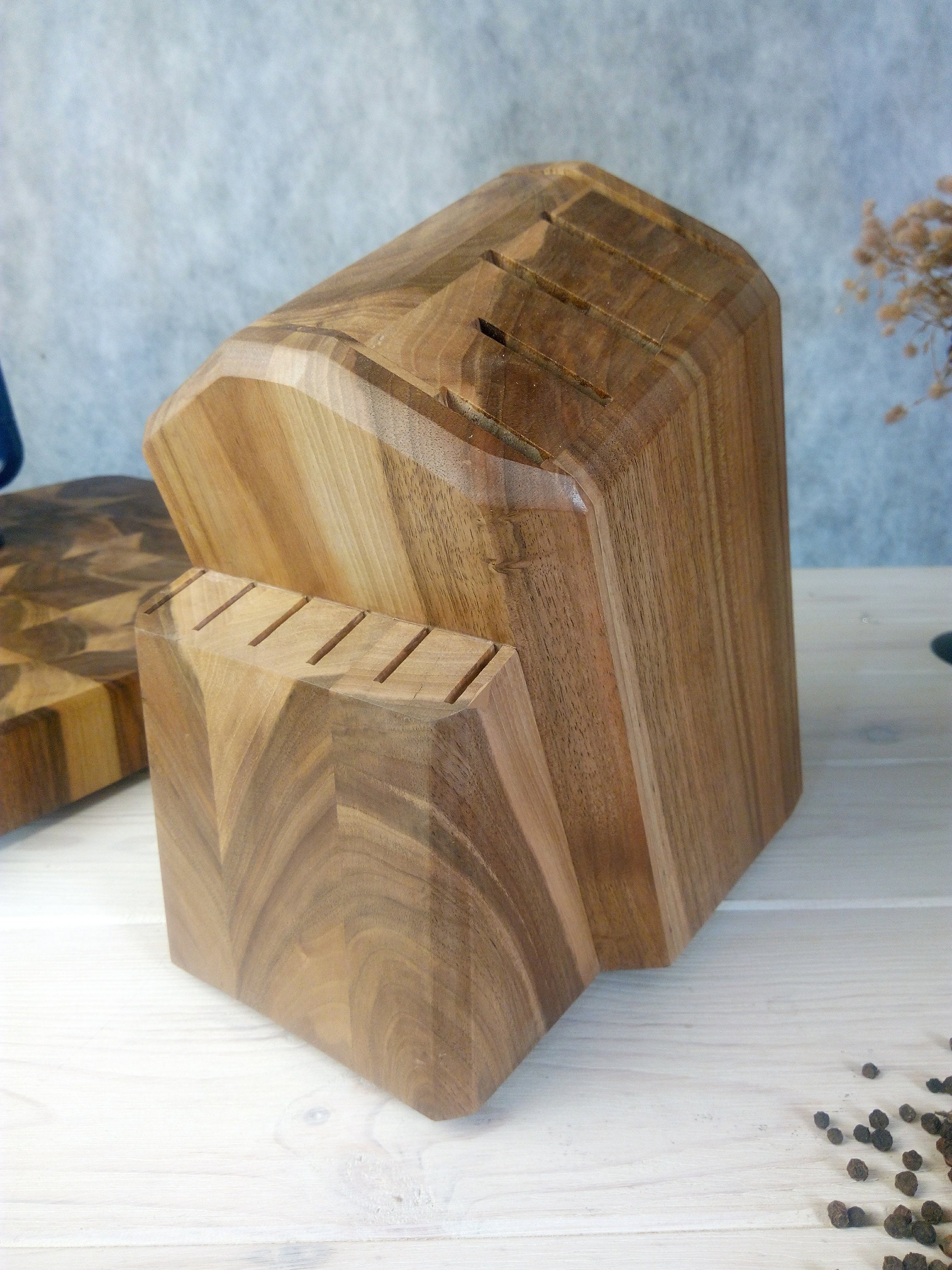 Knife block handmade beautiful knife holder housewarming | Etsy