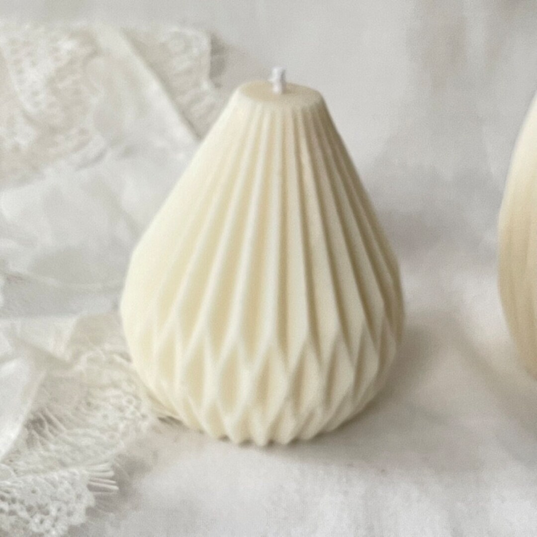 Candle Pillar Pear Hexagonal Patterns, Inlaid Facets - Etsy