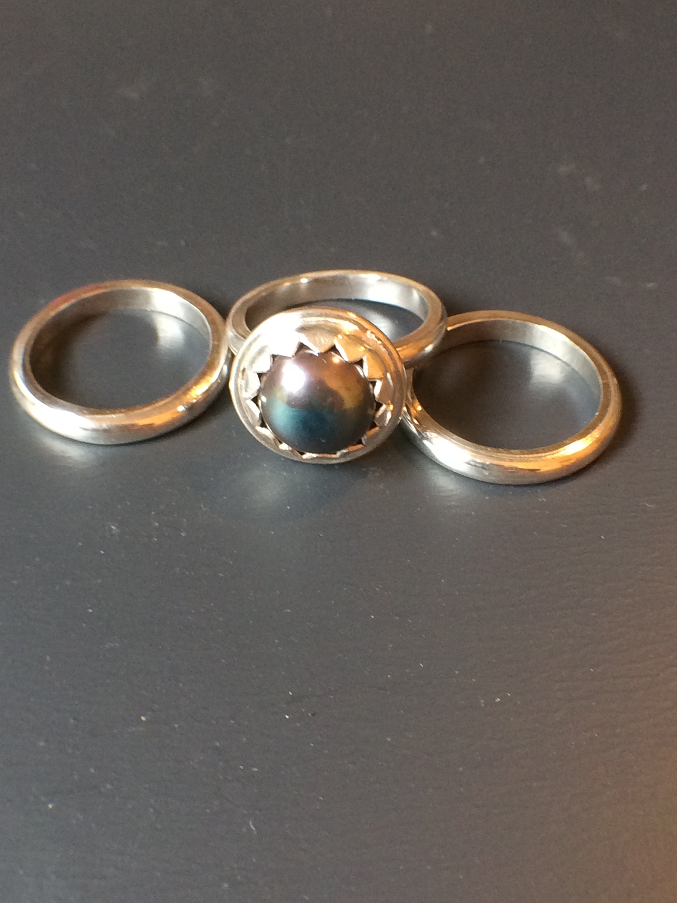 Black Pearl 3 Rings in 1 - Etsy