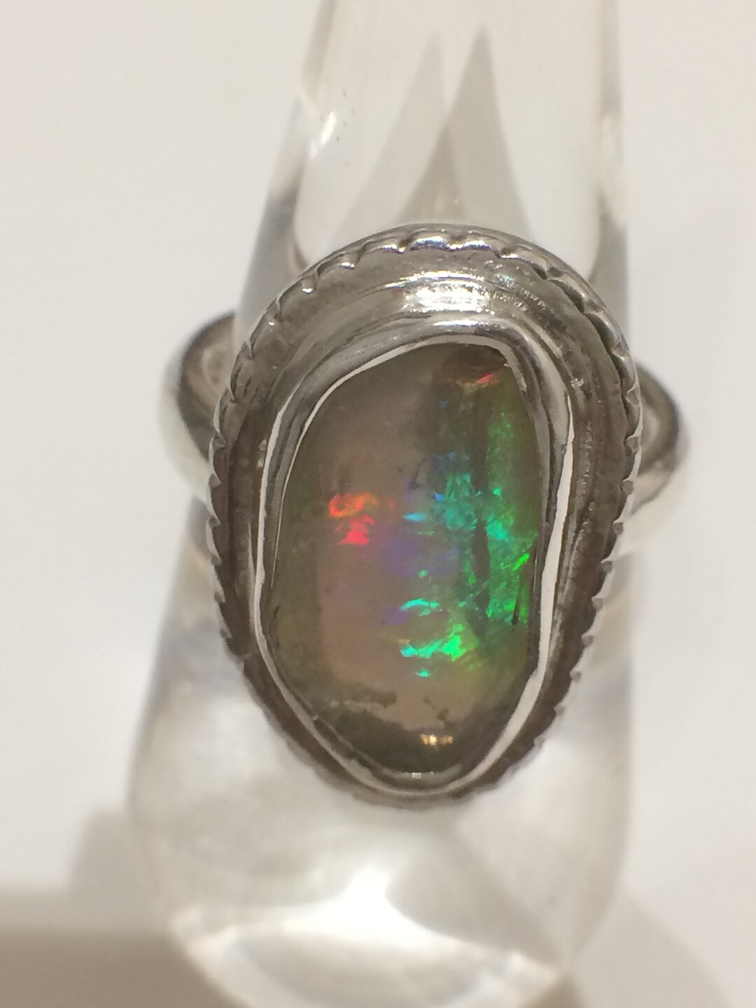Large Opal Ring in Silver - Etsy