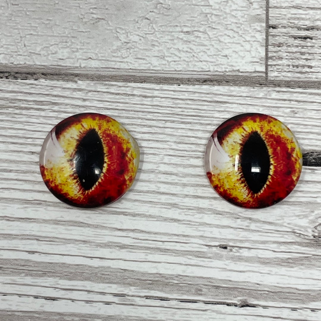 Glass Eye Cabochons in Sizes 8mm to 40mm Cat Eyes Dragon Iris Animal ...