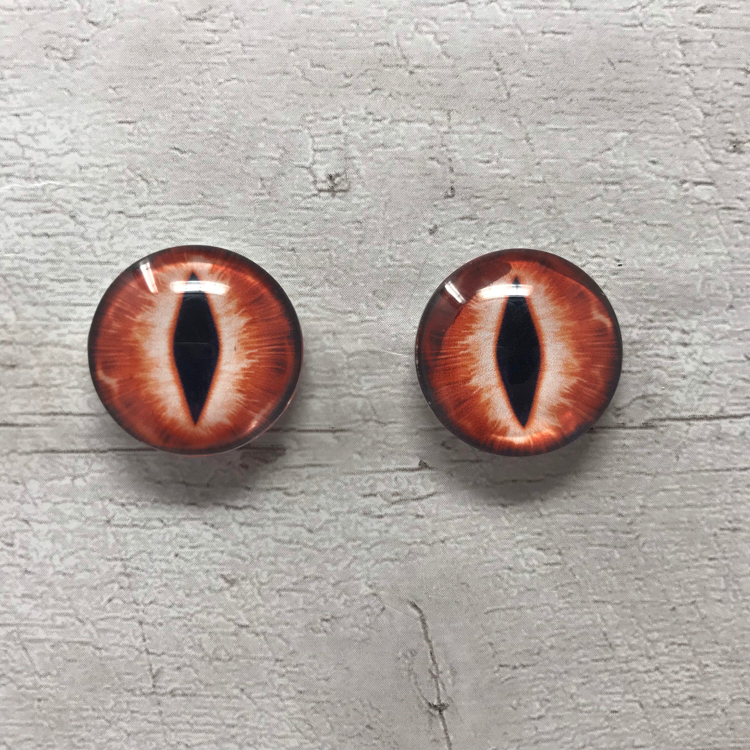 Pair of Glass Eye Cabochons in Sizes 6mm to 40mm Animal Eyes Dragon ...