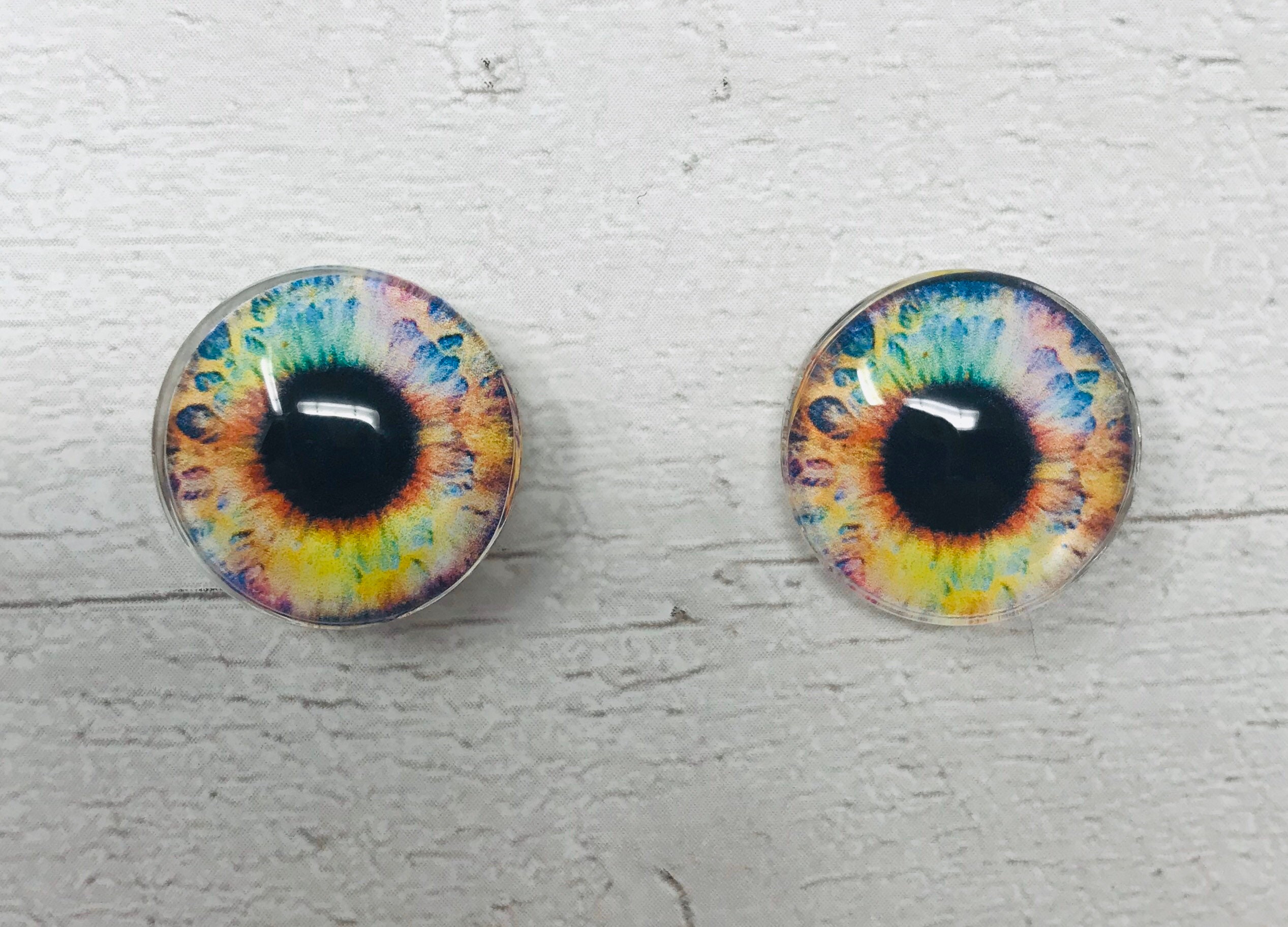 Rainbow Glass eye cabochons in sizes 6mm to 40mm human eyes | Etsy