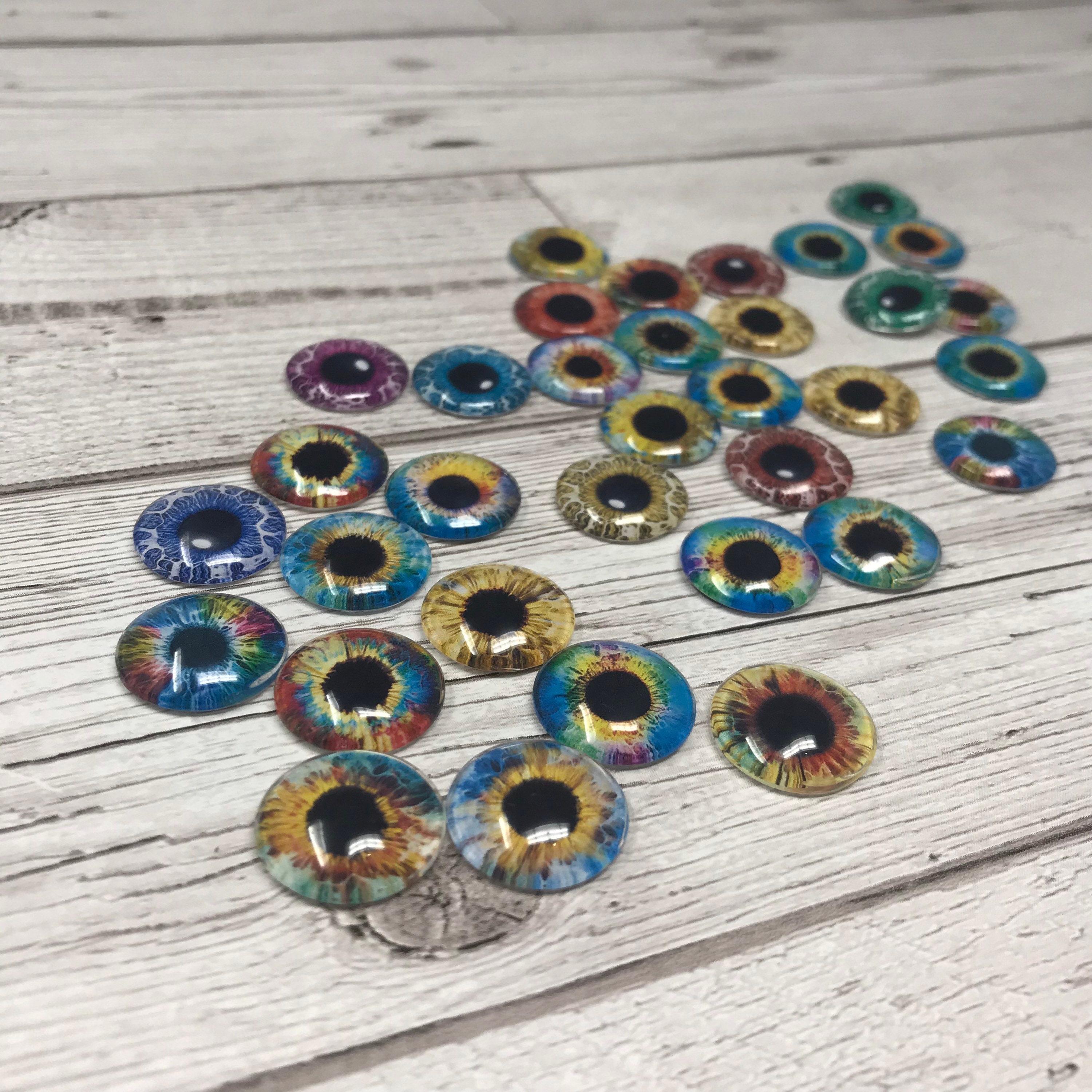 Pair of Realistic Glass Eye Cabochons in Sizes 6mm to 20mm | Etsy UK