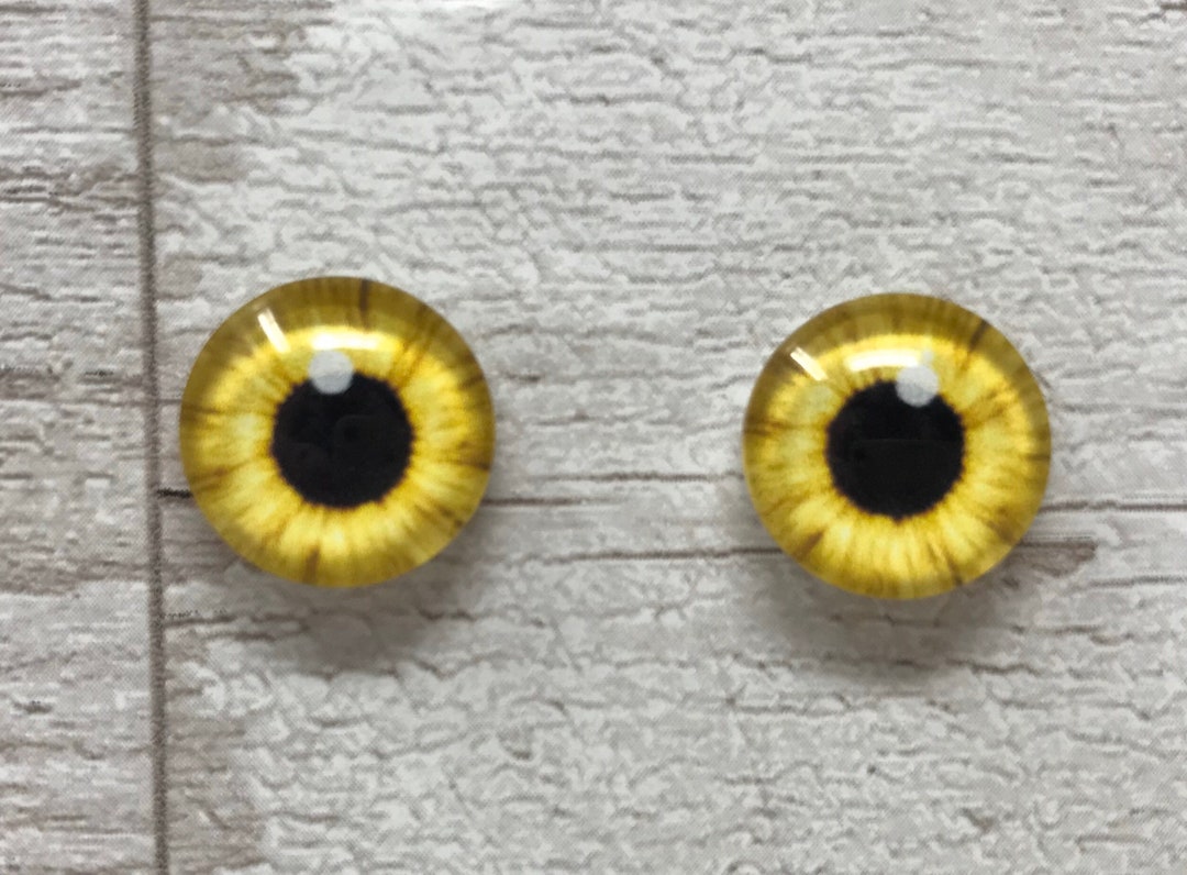 Yellow Glass Eye Cabochons in Sizes 8mm to 40mm Owl Eyes, Human Iris ...
