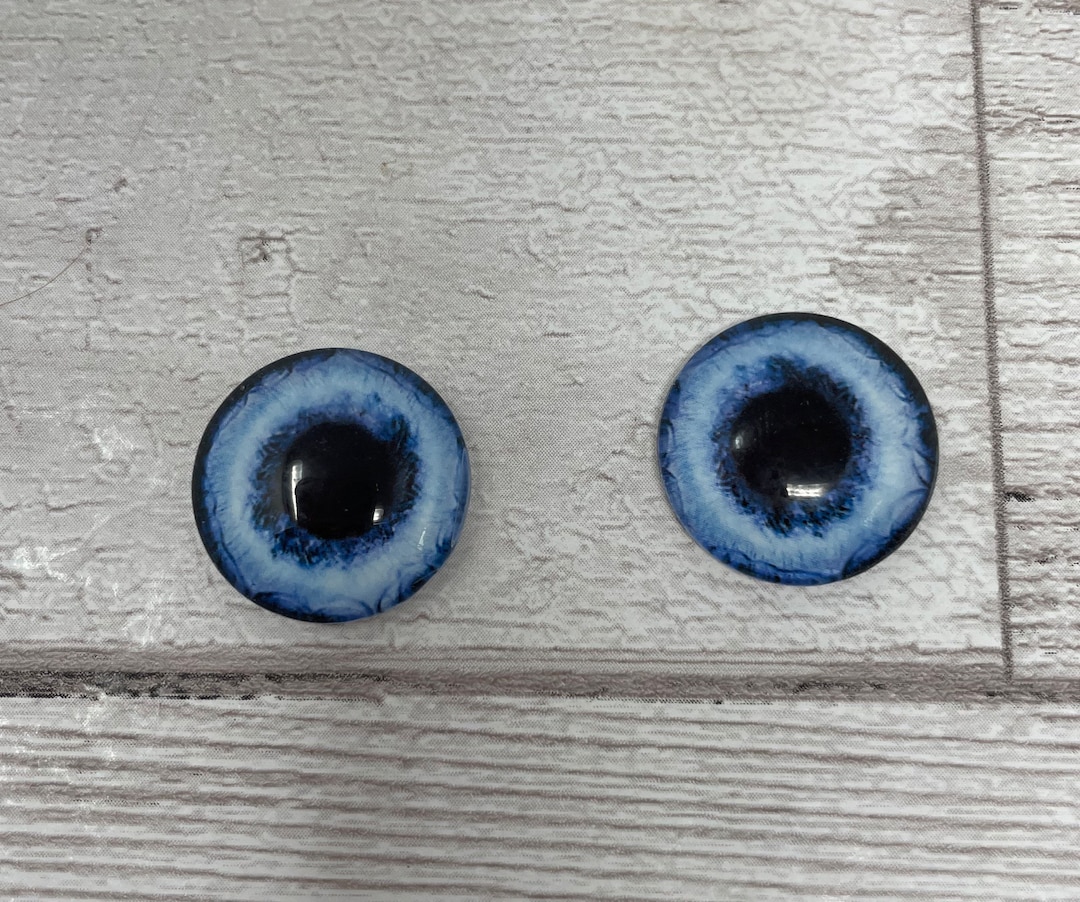 Blue Glass Eye Cabochons in Sizes 6mm to 40mm Dragon Eyes Dog Wolf Iris ...