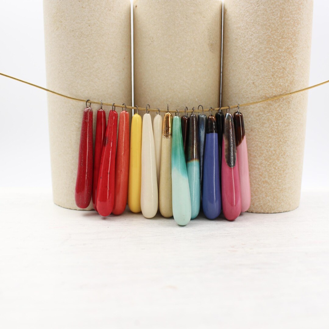 17 Long Ceramic Drops for Jewelry and Accessories Creation - Etsy