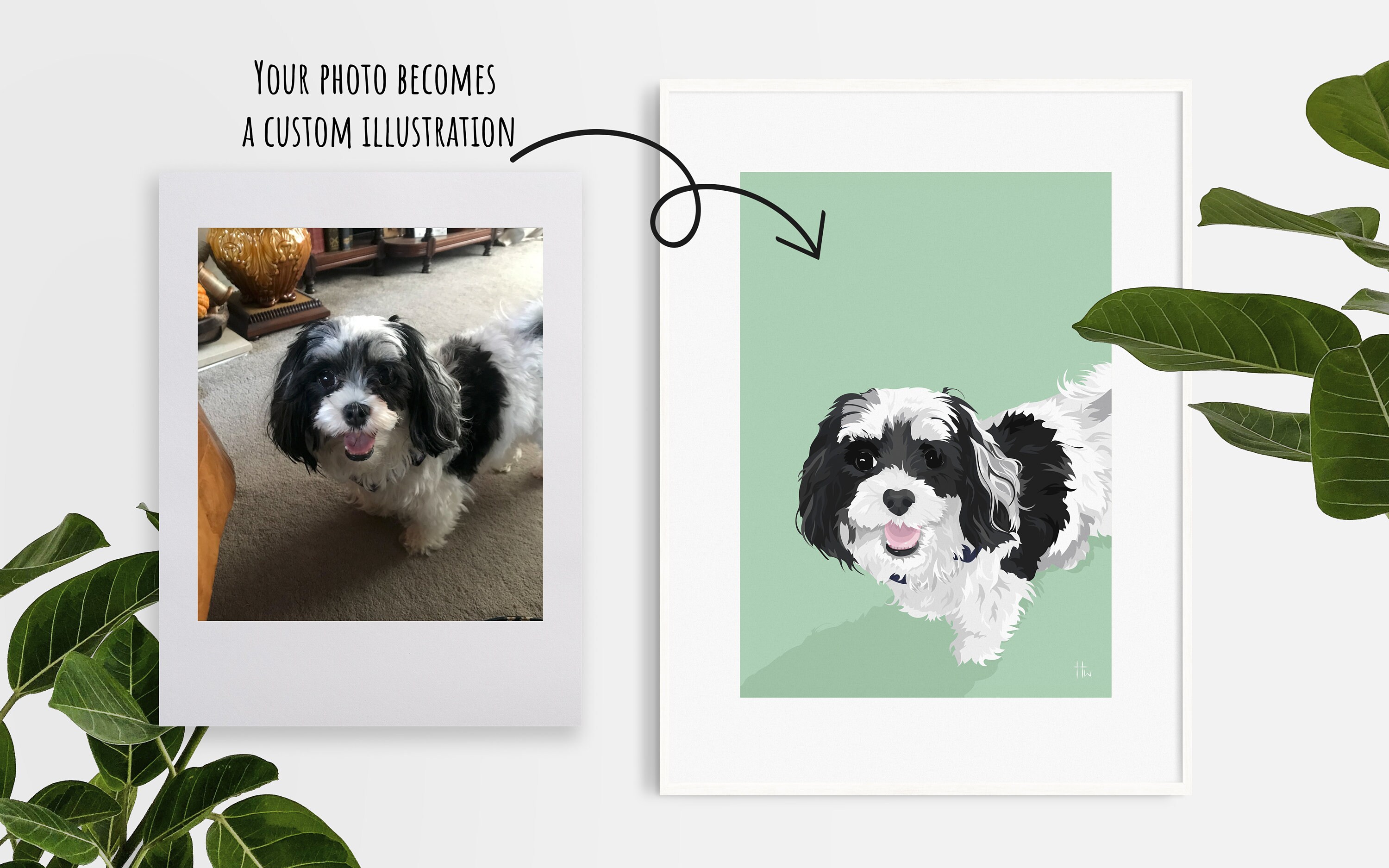 Personalised Dog Portrait, Pet Portrait, Custom Gift, Pet Print, Custom ...