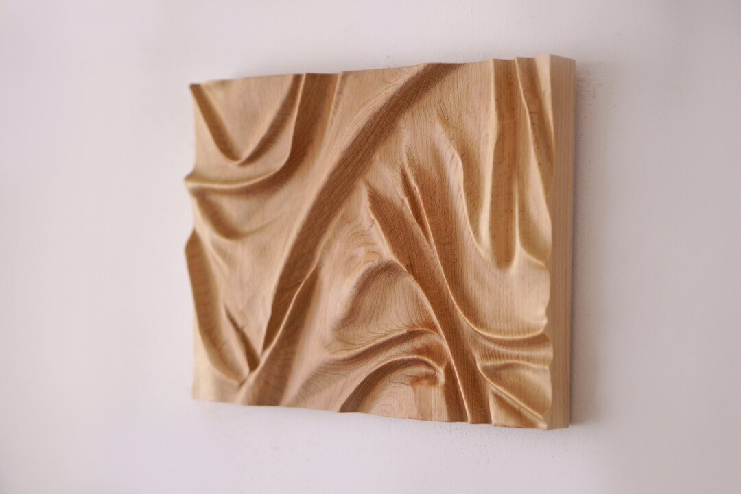 Wooden Free Form Artwork for Wall Decor, Deep Relief Panel, Living Room ...