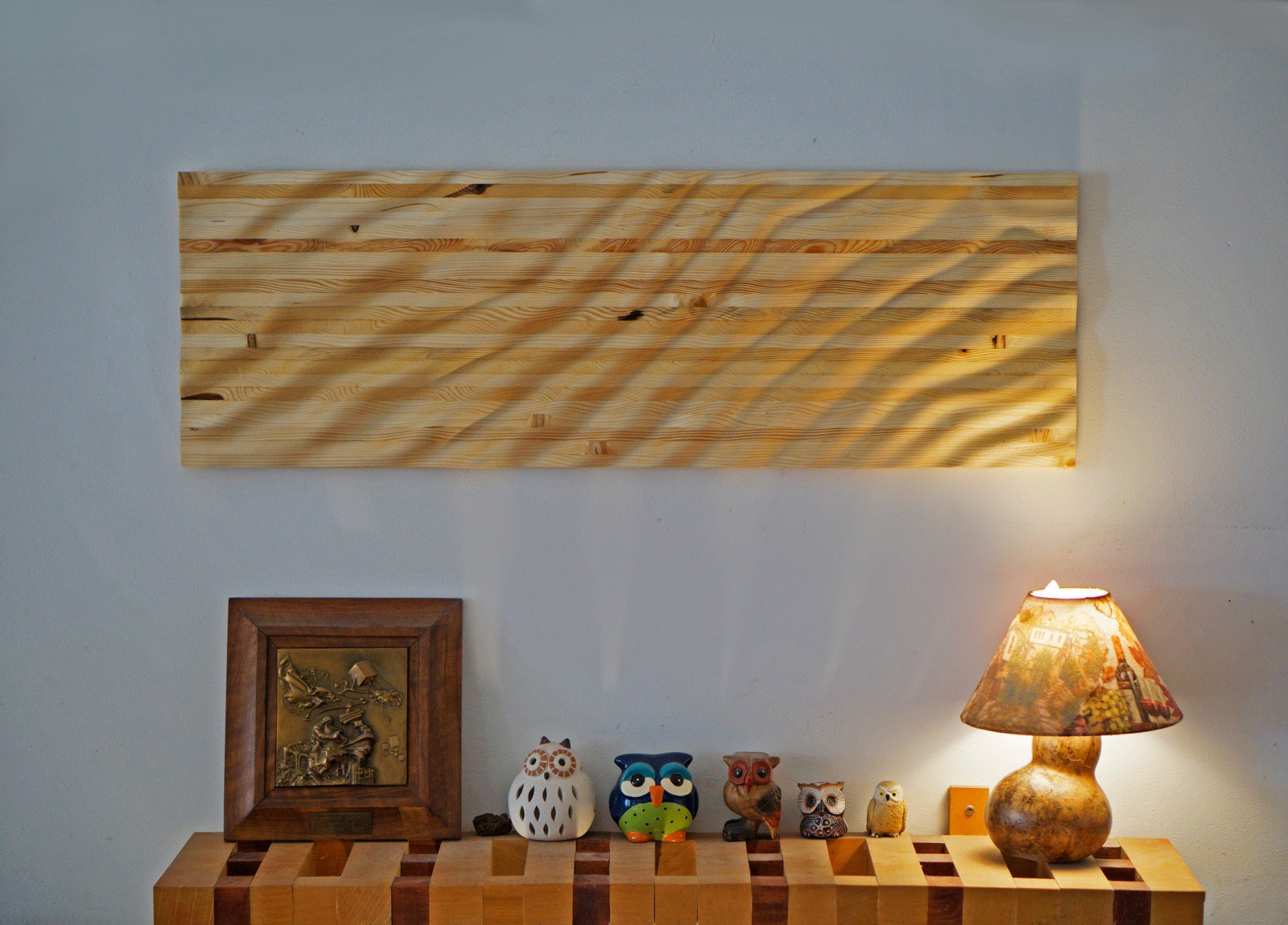 Reclaimed Pallet Art Wooden Waves, Recycled Wood Art, Pallet Wall Art ...