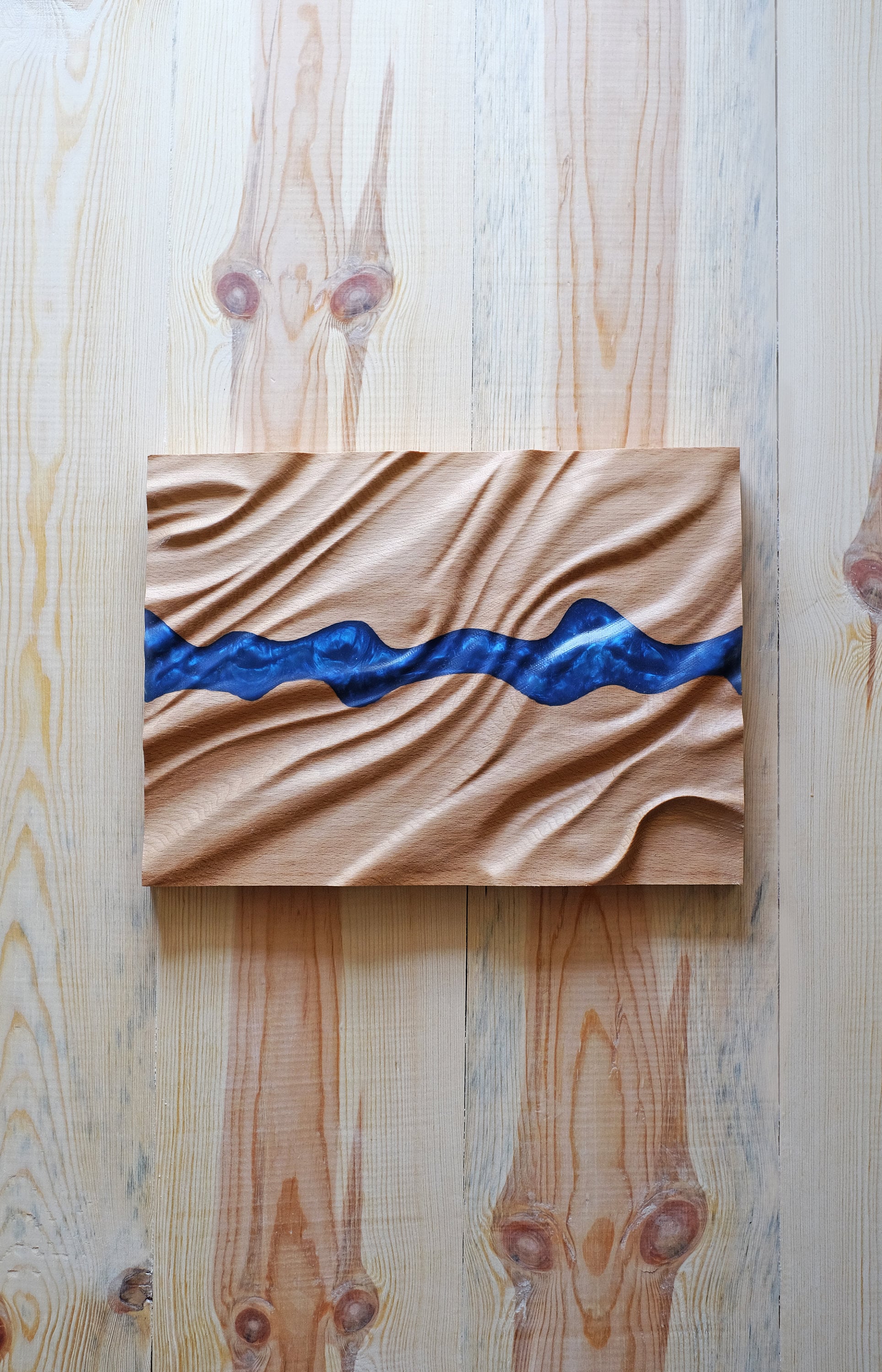 Blue River Wooden Wall Art and Home Décor, Resin Crafts, Epoxy Modern ...