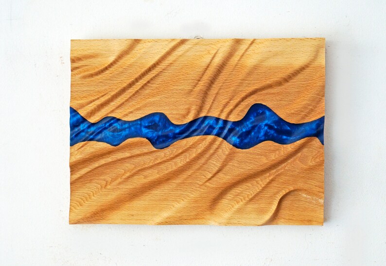 Blue River Wooden Wall Art and Home Décor, Resin Crafts, Epoxy Modern ...