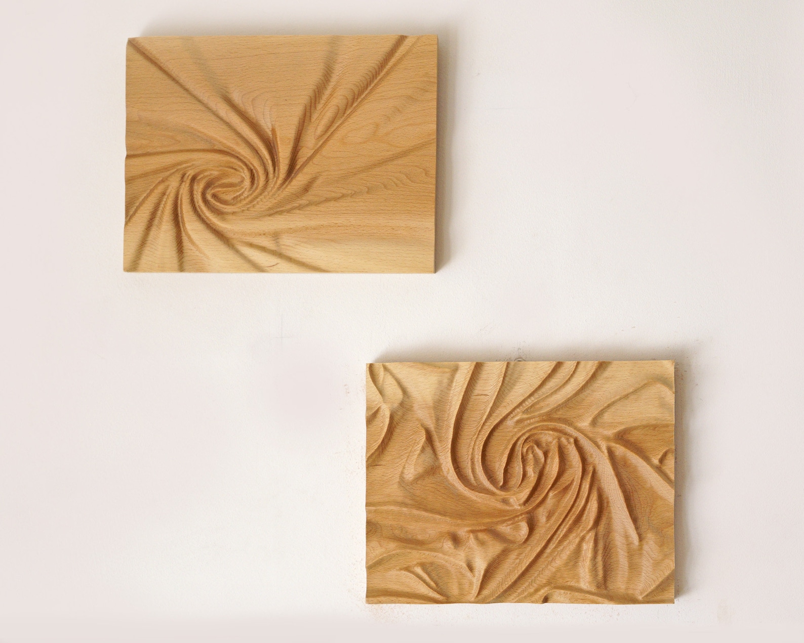 Set of Two Modern Design Decor Panels , Carved Wood Panels Set With ...