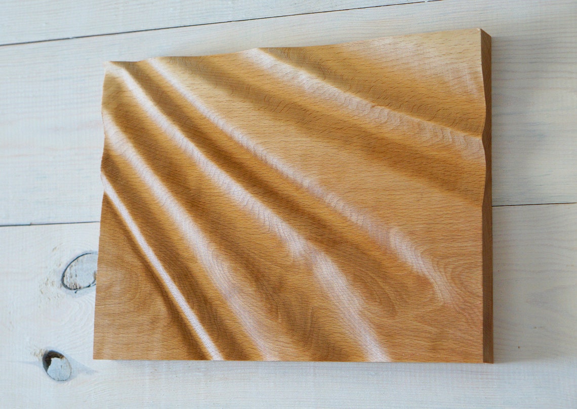 Wavy Wood Sculpture: 3D Wooden Drapery Wall Art - Etsy