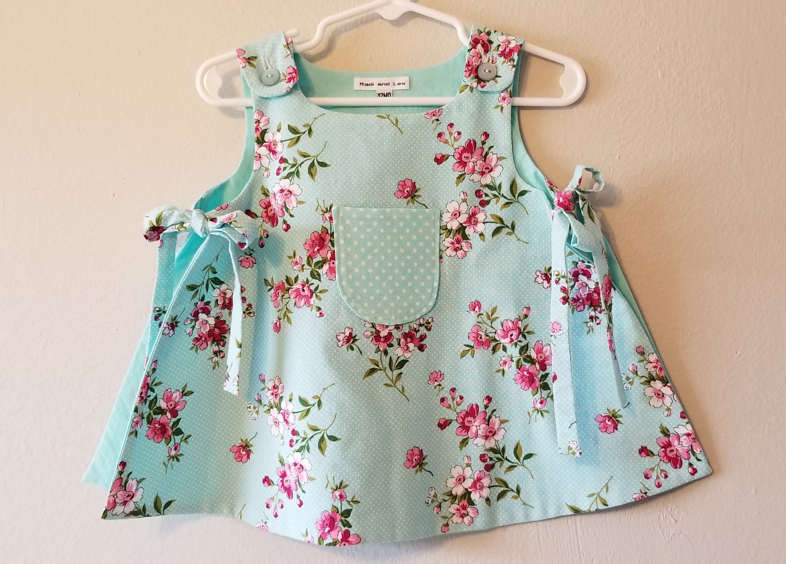 Light Aqua Floral Print Sundress and Bloomers - 18 to 24 Mos. Sizes - Etsy