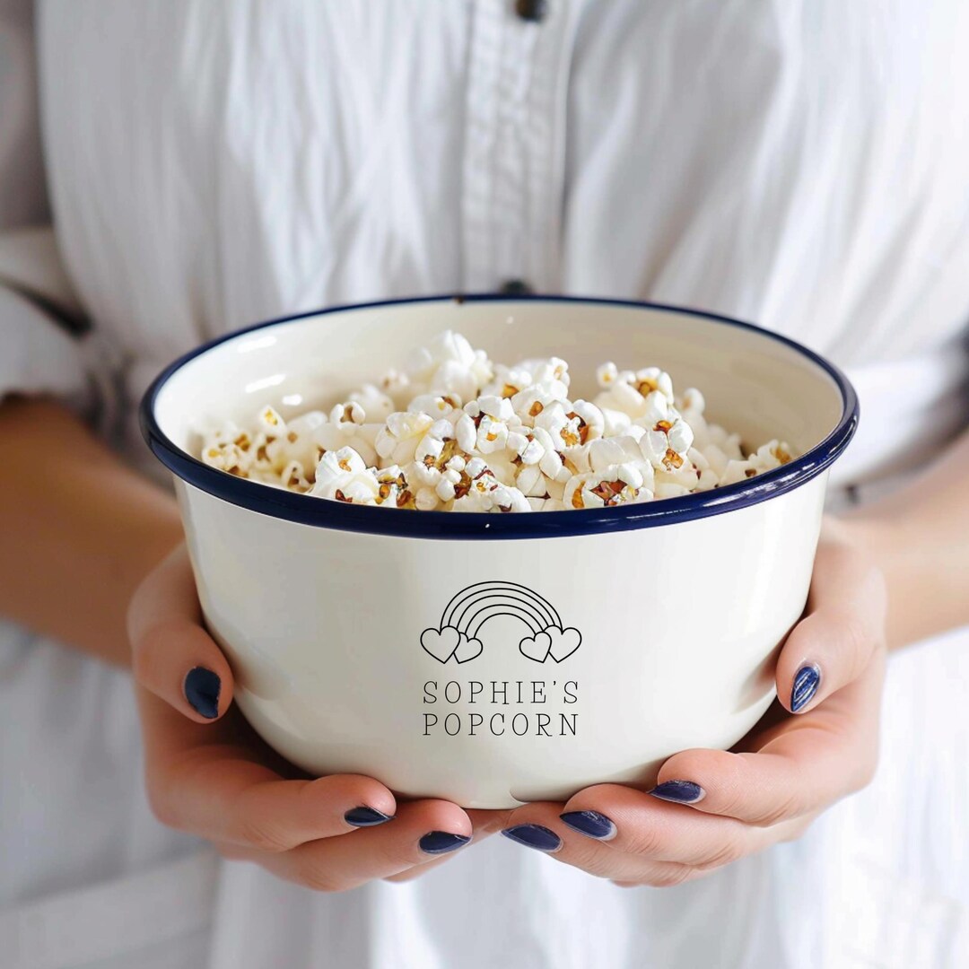 Personalised Enamel Snack Bowl | Engraved Bowl for Sweets ...