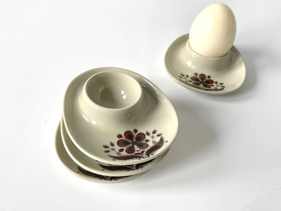 4 Vintage Hedda Egg Cups, 70s Figgjo Flint. Scandinavian Design. Mid ...