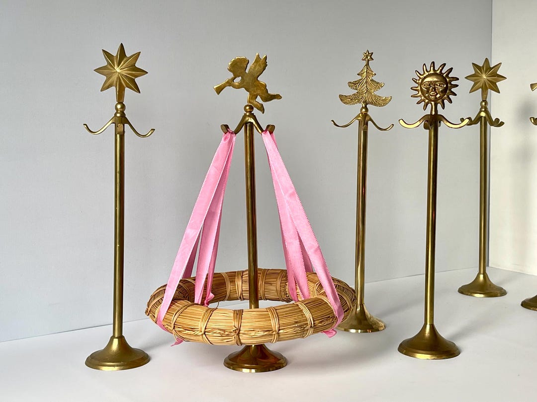 Vintage Brass Pole for Advent- or Spruce-wreath Holder. Lovely Design ...