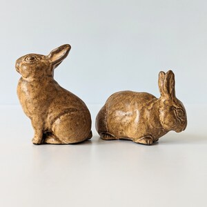 2 Rare Stoneware Rabbits by DISSING Ceramic of Denmark. 1960s Pottery ...