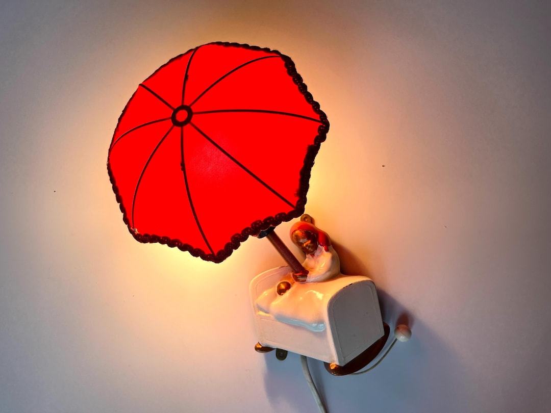 Danish “ole Lukøje” MCM Bedside Wall Lamp for Kids in Metal With ...