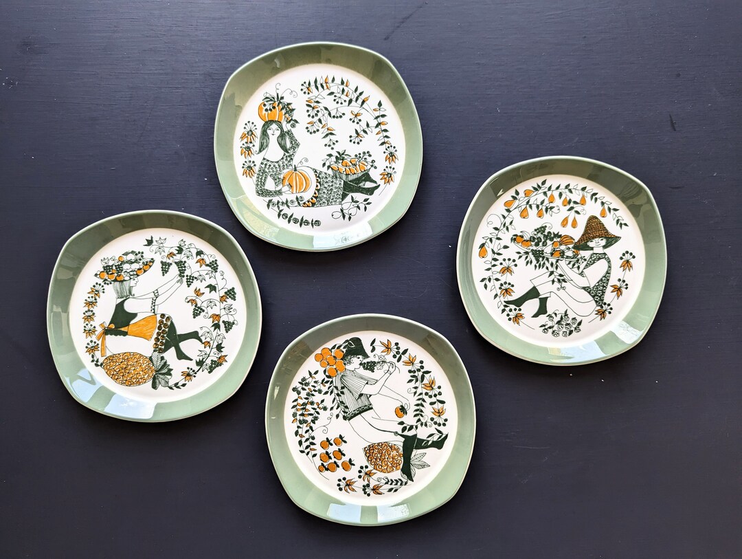 4 Set SICILIA Figgjo Flint Norway 60s Plates. Turi Design - Turi ...