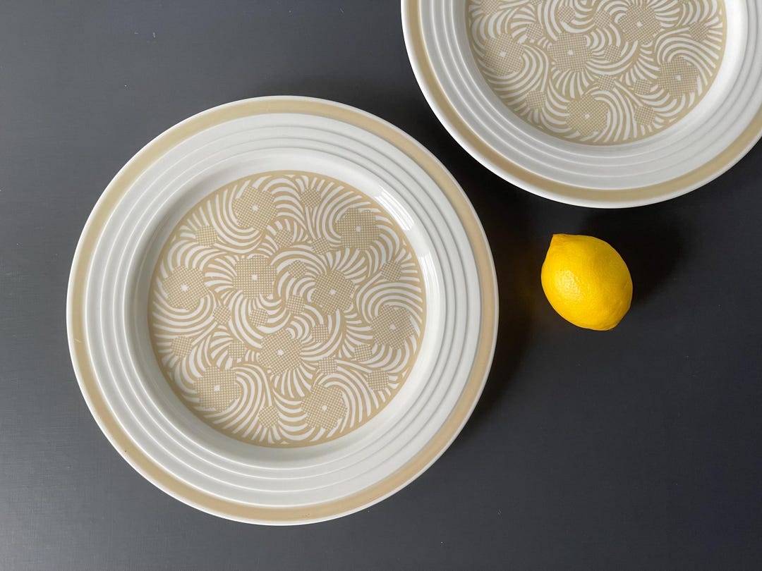 Porsgrund SATURN Serving Plates Designed by Grete Rønning in 1988. Set ...