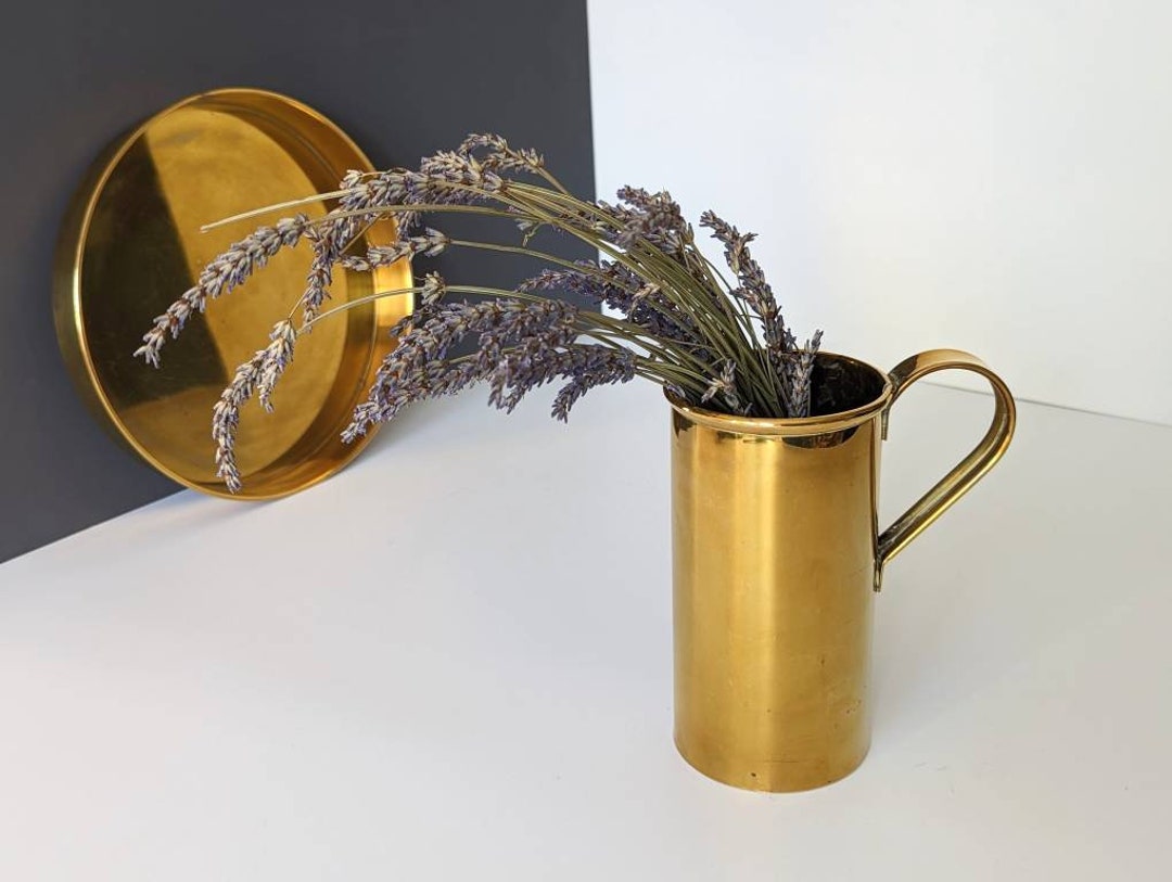 Vintage Brass Vase - Old Danish Metal Treasure With Watertight Inner ...