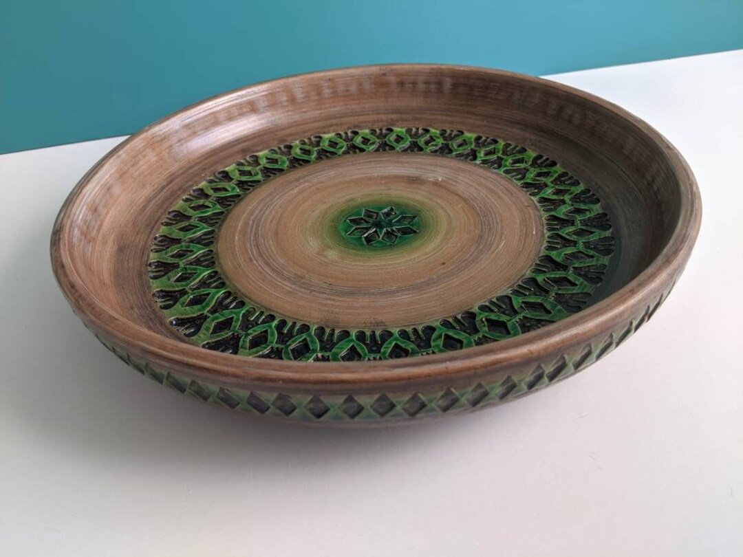 Large Bitossi Bowl With Rare Pattern - Mezza Chiave (half Key ...