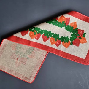 Retro Strawberries Danish Table Runner With Cute Red Berries - Etsy