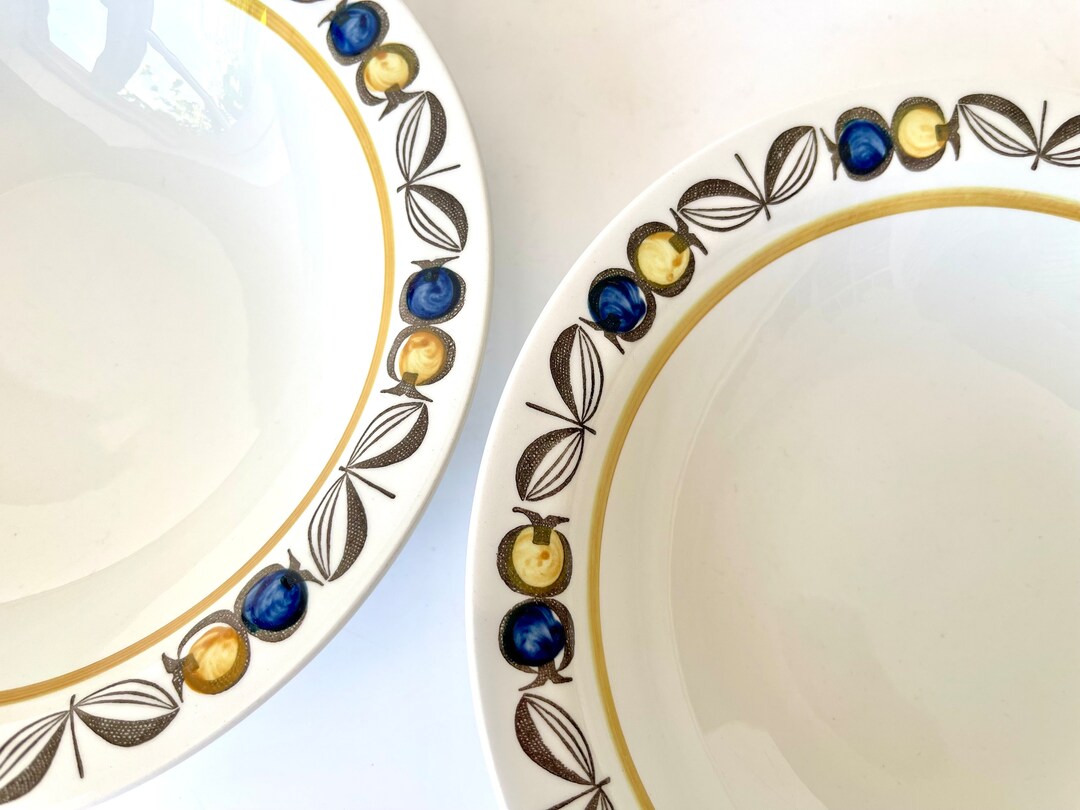 Set of 2 Rörstrand Tuva Deep/soup Plates. Fruits and Leaves Retro ...