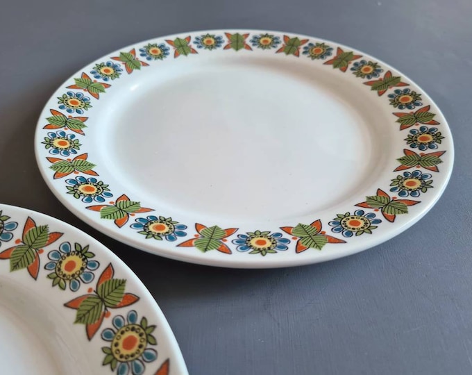 Set of 2 Figgjo Flint Plates With Flower Pattern. Vintage - Etsy